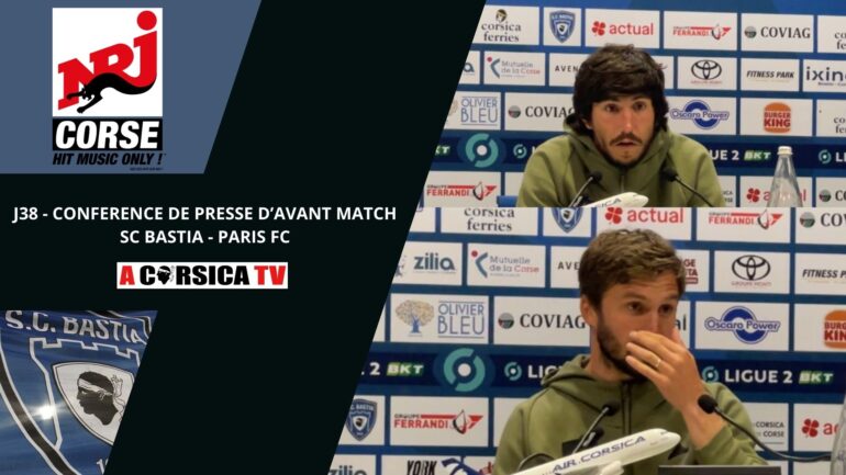 J38 - Conférence de presse d'avant match Michel Moretti et Dumè Guidi SC Bastia - Paris FC